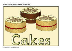 Sweet foods group signs - A4 (SB9097) - SparkleBox