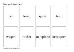 Transport picture flash cards (SB9083) - SparkleBox