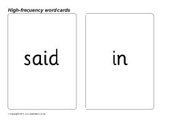 High-frequency word flash cards - large (SB9088) - SparkleBox
