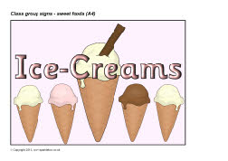 Sweet foods group signs - A4 (SB9097) - SparkleBox