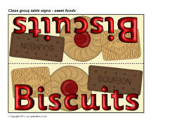Sweet foods group table signs (SB9096) - SparkleBox