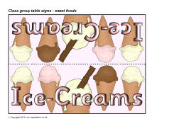Sweet foods group table signs (SB9096) - SparkleBox