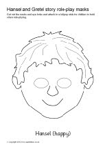 Hansel and Gretel role-play masks - black and white (SB9102) - SparkleBox