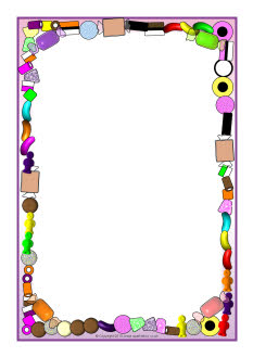 Sweets / candy A4 page borders (SB9158) - SparkleBox