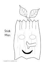 Stick Man role-play masks - black and white (SB9171) - SparkleBox