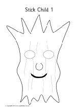 Stick Man role-play masks - black and white (SB9171) - SparkleBox