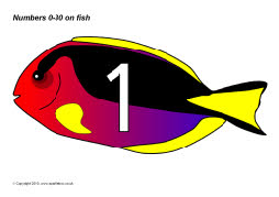 Numbers 0-30 on fish (SB111) - SparkleBox