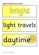 Light and dark topic word cards (SB183) - SparkleBox