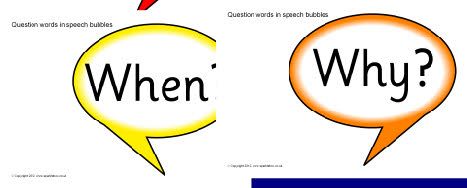 Question words in speech bubbles (SB188) - SparkleBox