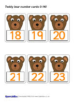 Teddy bear number cards 0-100 (SB195) - SparkleBox