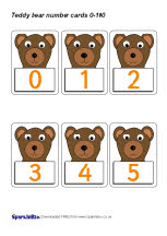 Teddy bear number cards 0-100 (SB195) - SparkleBox