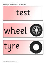 Garage and car topic word cards (SB199) - SparkleBox