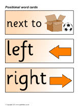 Positional vocabulary cards (SB219) - SparkleBox