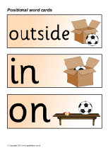 Positional vocabulary cards (SB219) - SparkleBox