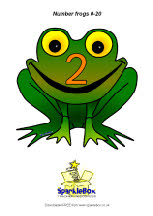 Numbers 0-20 on frogs (SB216) - SparkleBox