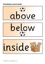 Positional vocabulary cards (SB219) - SparkleBox