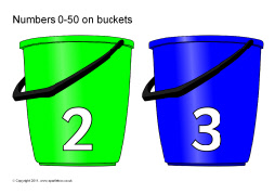 Numbers 0-50 on buckets (SB276) - SparkleBox