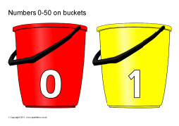 Numbers 0-50 on buckets (SB276) - SparkleBox
