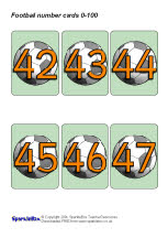 Football number cards 0-100 (SB290) - SparkleBox