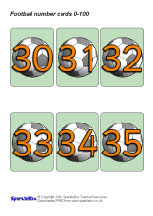 Football number cards 0-100 (SB290) - SparkleBox
