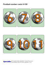 Football number cards 0-100 (SB290) - SparkleBox