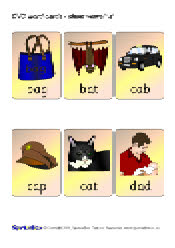 CVC word cards - short vowel 'a' (SB292) - SparkleBox