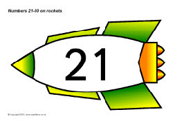 Numbers 21-50 on rockets (SB309) - SparkleBox
