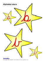 Alphabet on stars - cursive (SB340) - SparkleBox