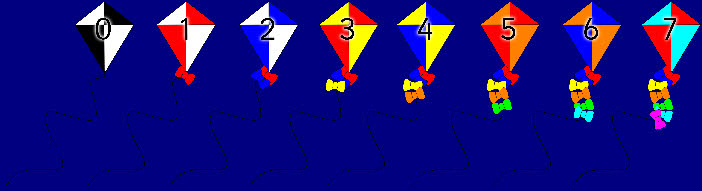 Number kites with bows (SB343) - SparkleBox