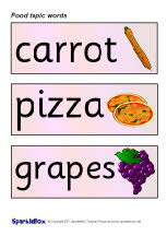 Food topic word cards (SB359) - SparkleBox