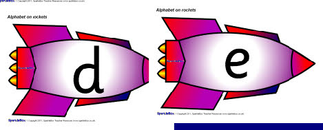 Alphabet on rockets (SB374) - SparkleBox
