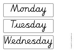 Classroom calendar set - cursive (SB421) - SparkleBox