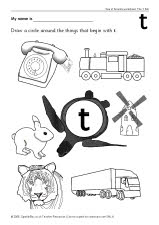 Letter 't' worksheets (SB425) - SparkleBox