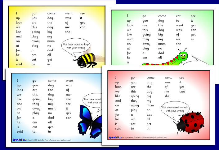 Reception keyword mats (SB435) - SparkleBox