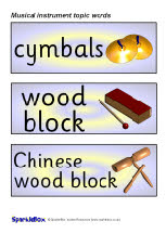 Musical instrument topic word cards (SB453)