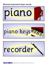 Musical instrument topic word cards (SB453)