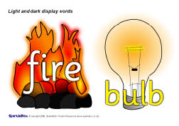 Light and dark display word and pictures (SB462) - SparkleBox