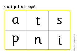 SATPIN bingo (SB466) - SparkleBox