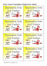 Editable EYFS subject book labels (SB507) - SparkleBox