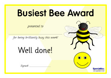 Busy Bee certificates (SB55) - SparkleBox