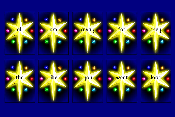 Reception keywords on stars (SB512) - SparkleBox