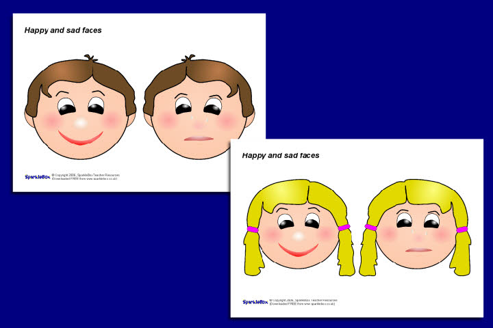 Happy and sad faces (SB520) - SparkleBox