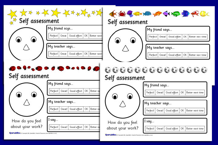 Self assessment sheets (SB537) - SparkleBox