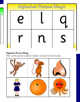 Alphabet picture bingo (SB59)