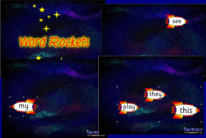 Word Rocket screensaver (SB56) - SparkleBox