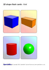 3D shape flash cards (SB570) - SparkleBox