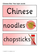 Chinese New Year topic word cards (SB599) - SparkleBox