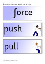 Forces and movement topic word cards (SB607) - SparkleBox