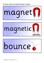 Forces and movement topic word cards (SB607) - SparkleBox