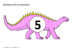 Numbers 0-50 on dinosaurs (SB620) - SparkleBox